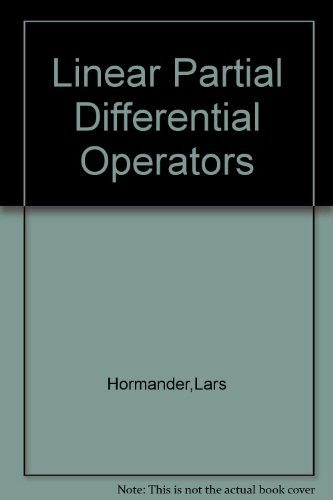 Linear Partial Differential Operators By Lars Hormander Pdf Sci