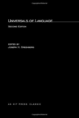 Universals of Language (The MIT Press) by Joseph H Greenberg (PDF ...