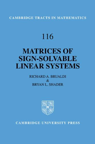 Matrices Of Sign Solvable Linear Systems Cambridge Tracts In Mathematics Series Number 116