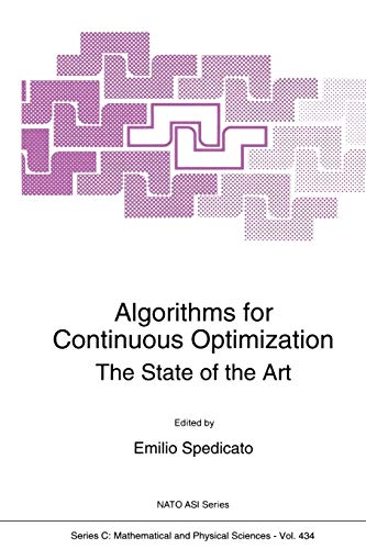 Algorithms For Continuous Optimization The State Of The Art By E Spedicato Pdf Sci